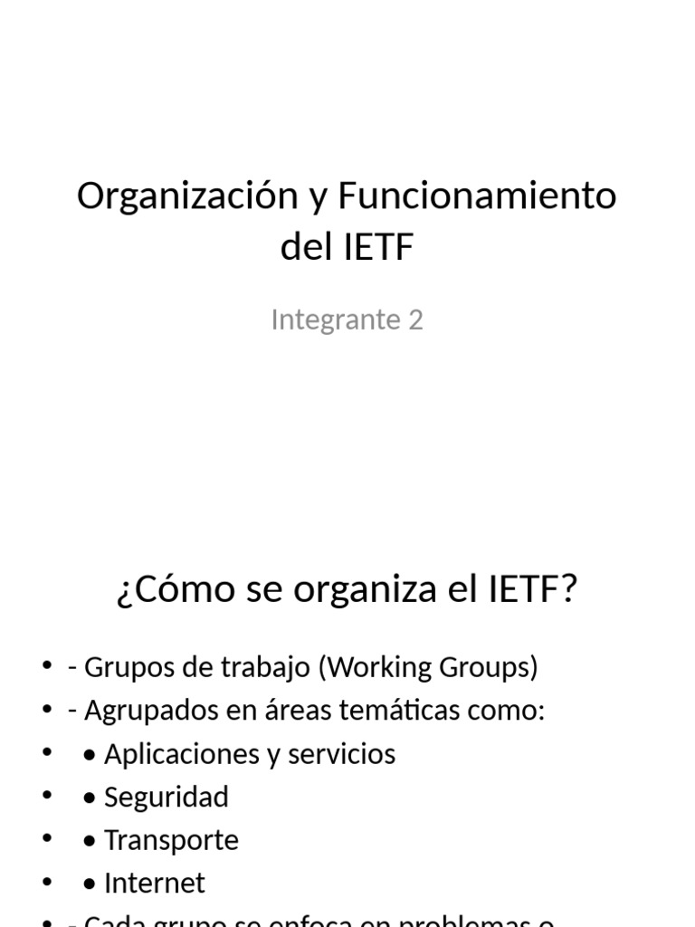Organización y Funcionamiento Del IETF | PDF