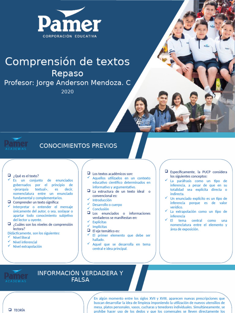 (Comprension de Textos) - Sem 1 - Completo | PDF
