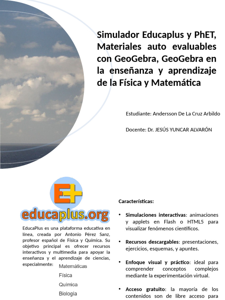 S02 - Simulador Educaplus y PhET - Materiales Auto Evaluables Con ...
