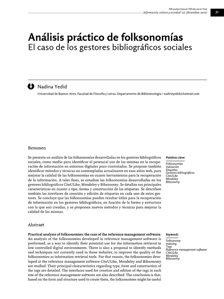 Yedid Folksonomias | PDF | Información | Datos