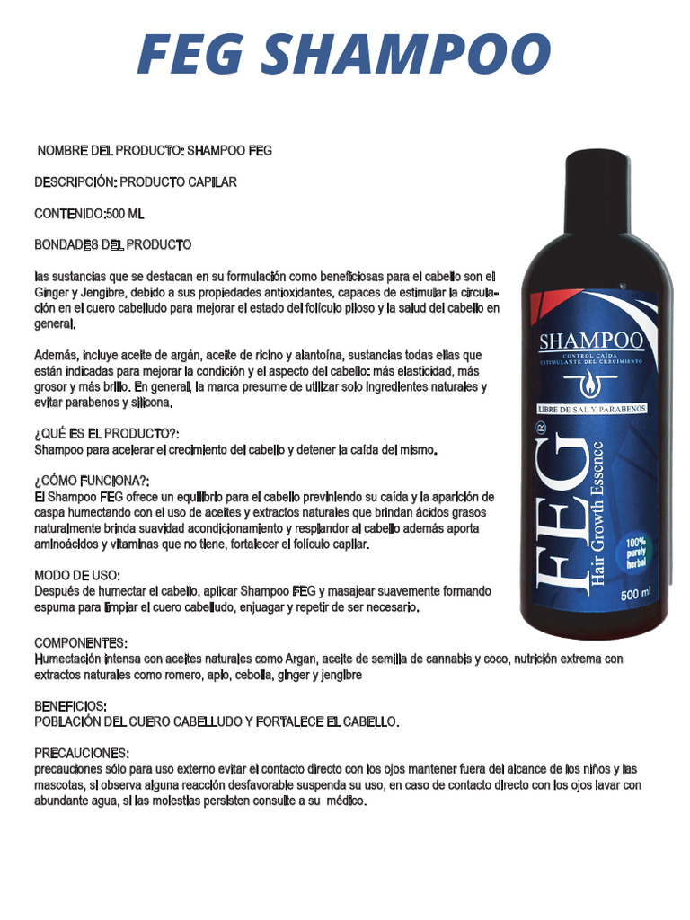 Ficha Tecnica Shampoo Feg | PDF