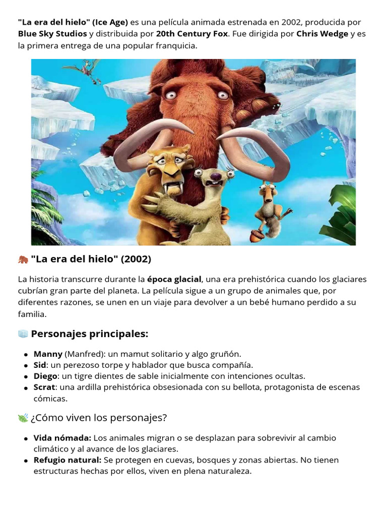 "La Era Del Hielo" (Ice Age) Blue Sky Studios 20th Century Fox Chris ...