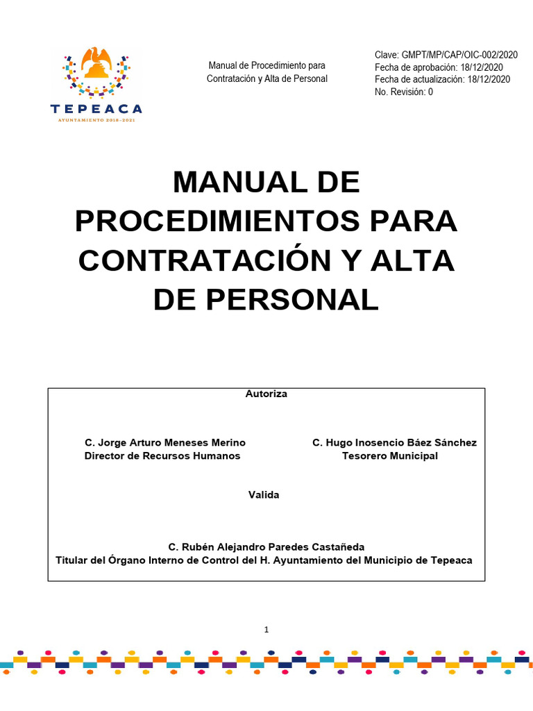 Manual de Procedimiento para Contratación y Alta de Personal | PDF ...