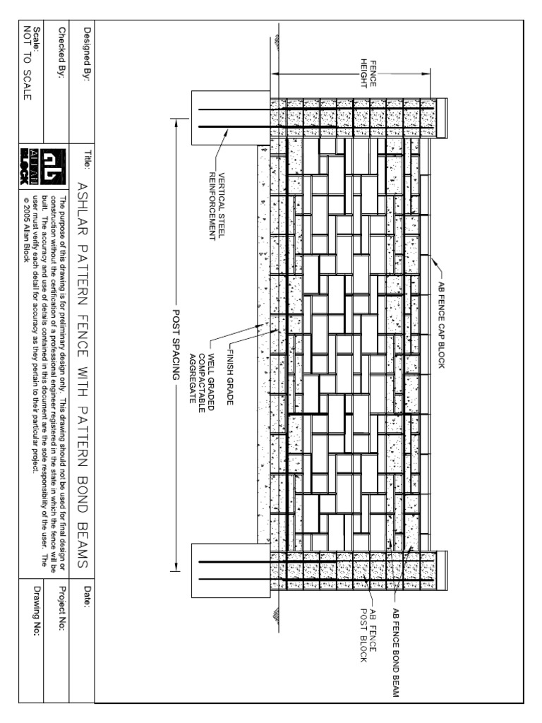 AB 06 Ashlar Pattern Fence With Pattern Bond Beam | PDF
