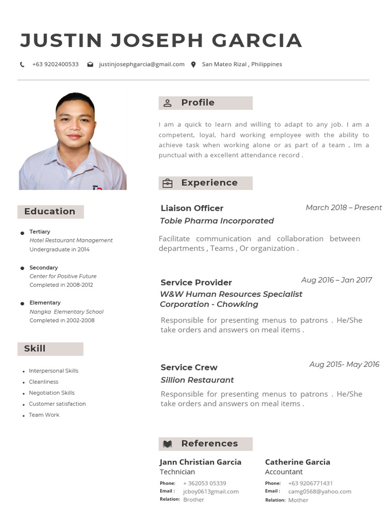 Justin Resume 2024 With Ref | PDF | Business