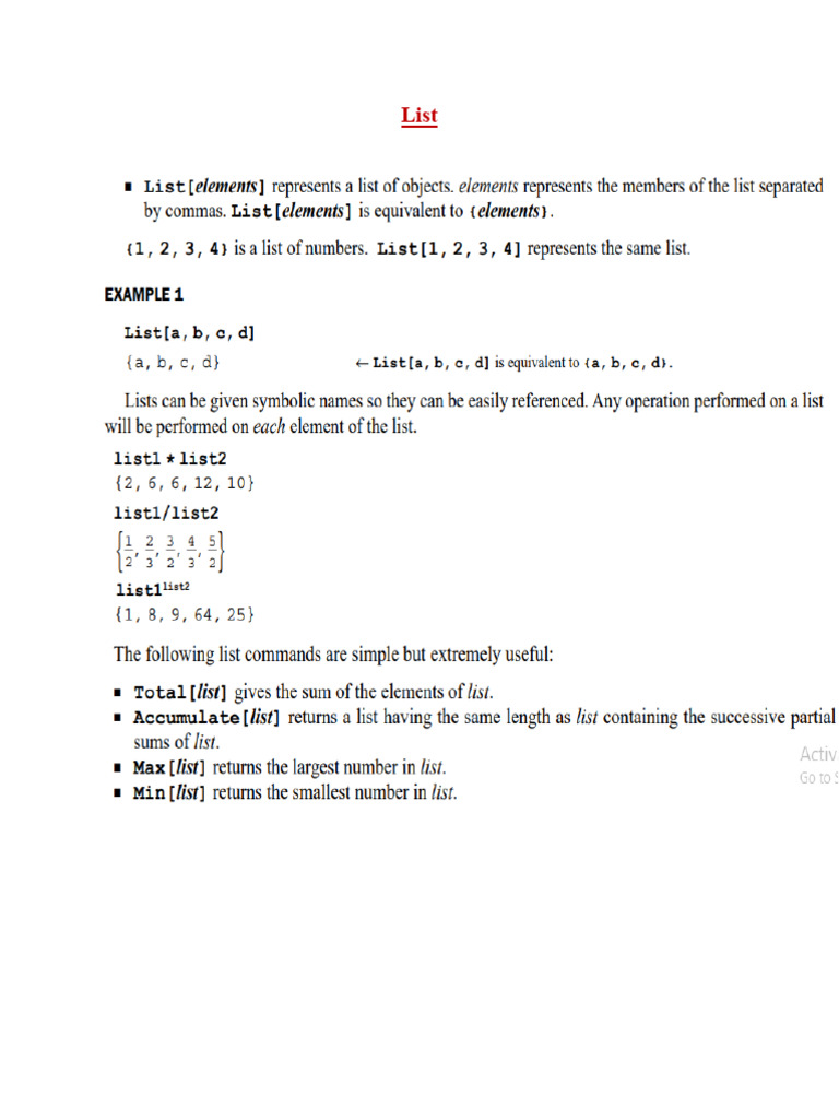List and Table | PDF