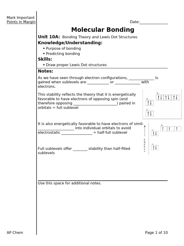 Molecular Bonding Handout | PDF | Chemical Bond | Ionic Bonding