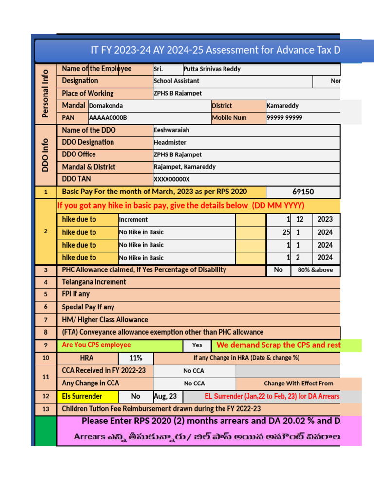 TS IT FY 2023-24 Full Version 1.0.1 Updated | PDF | Insurance | Taxes