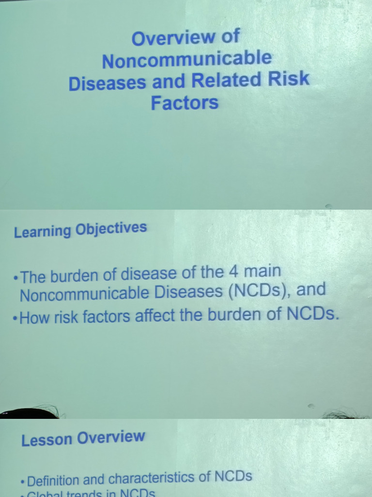 Overview of Noncommunicable Diseases and Risk Factors | PDF