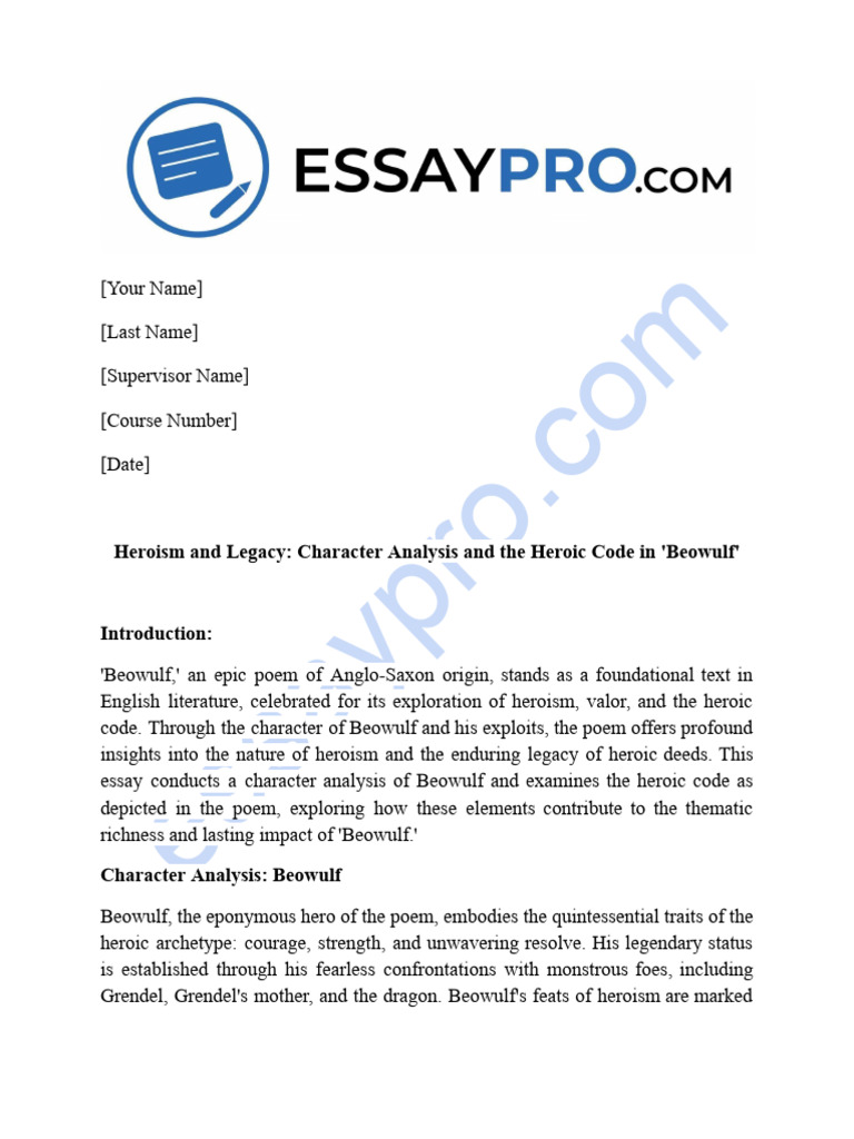 beowulf-character-analysis | PDF | Hero | Beowulf