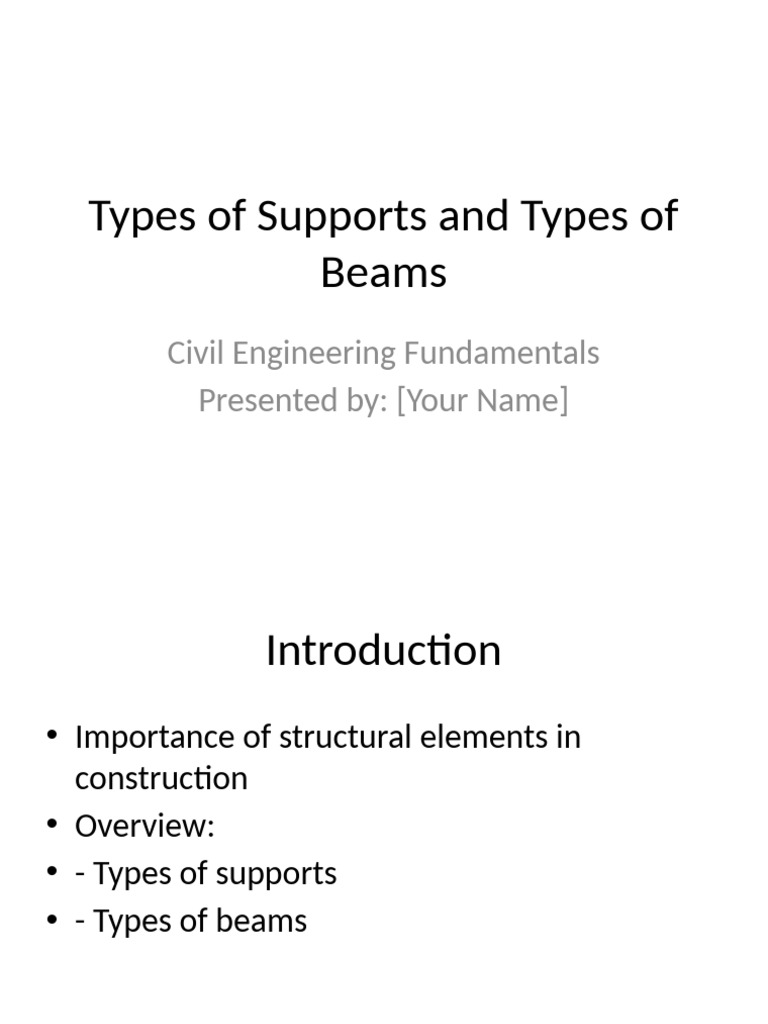 Types of Supports and Beams Civil Engineering | PDF | Beam (Structure ...