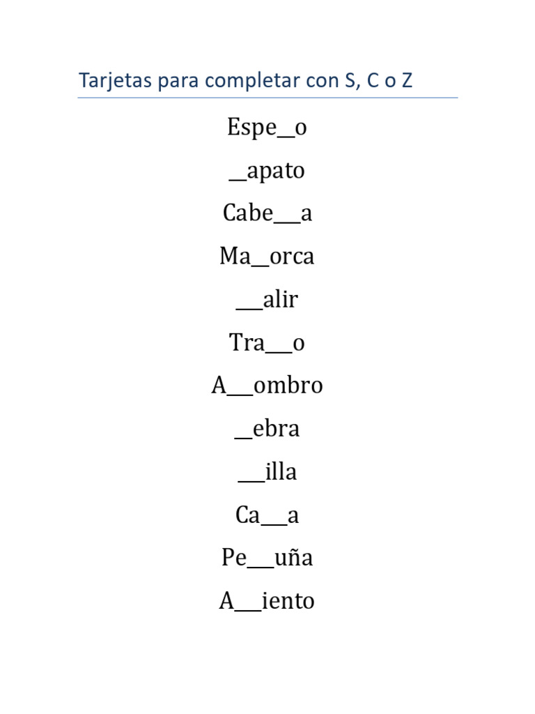 Tarjetas S C Z | PDF