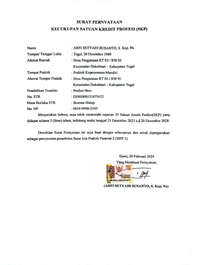 Arfi - Cukup SKP | PDF