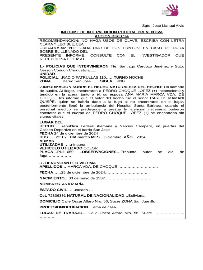Informe Policial | PDF