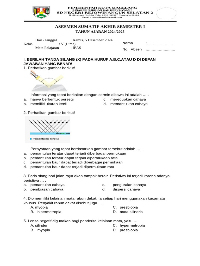 Asesmen Akhir Semester 1 Ipas 2024 | PDF