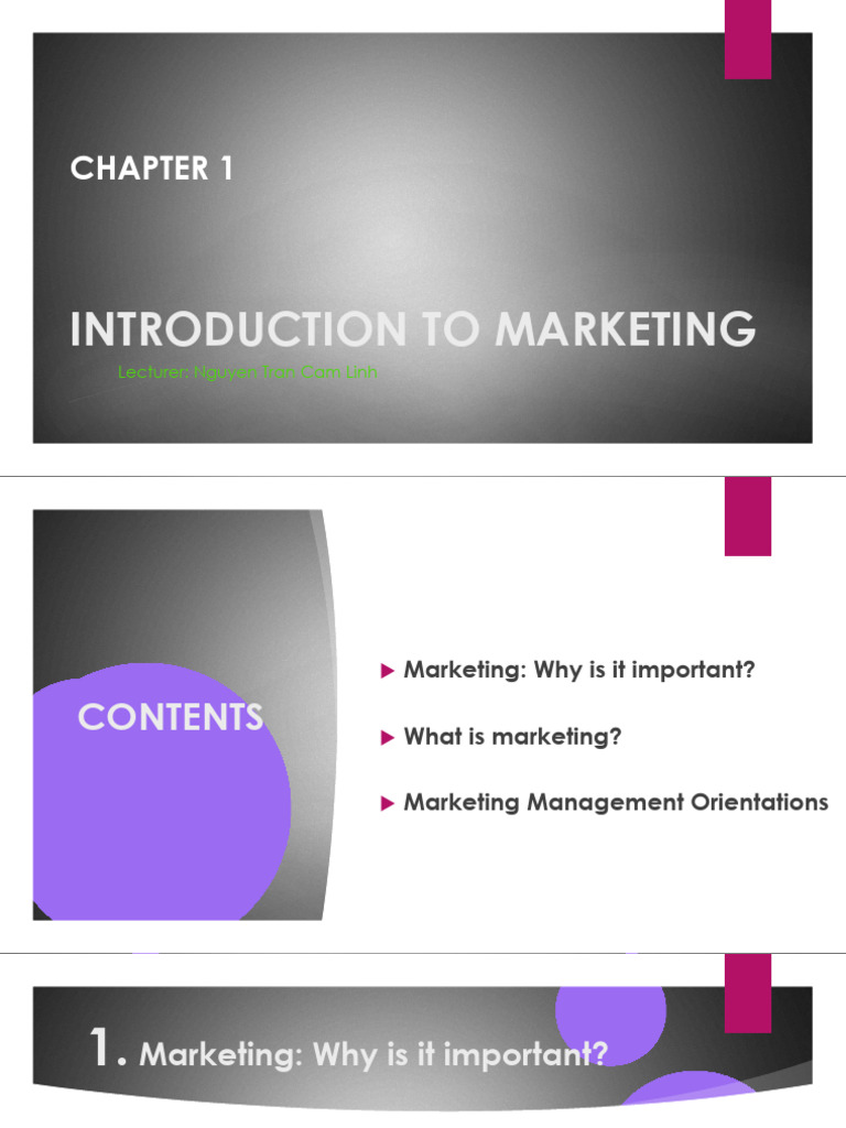 CHAPTER 1 - Introduction To Marketing | PDF | Marketing | Customer