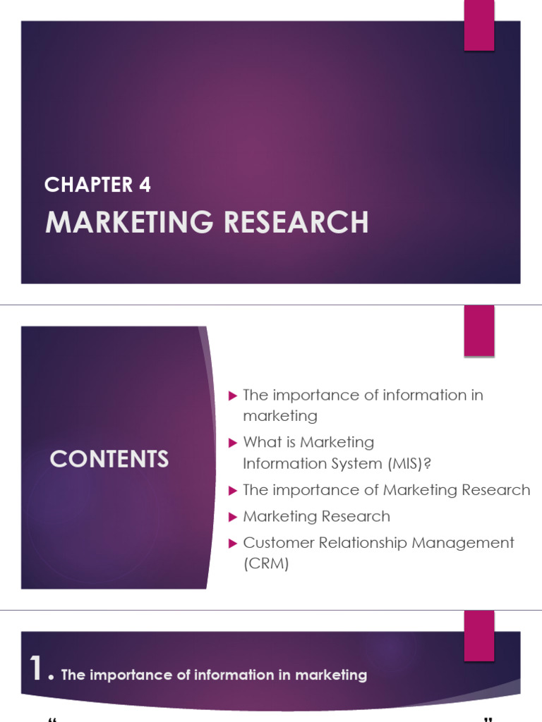CHAPTER 4 - Marketing Research | PDF | Marketing Research | Marketing