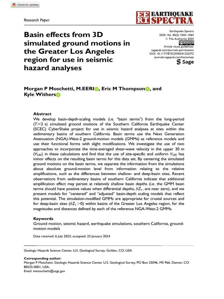 07 Basin Effects From 3D Simulated Ground Motions | PDF | Earthquakes ...