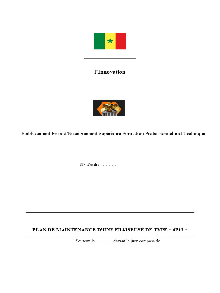 Plan de Maintenance Fraiseuse 6P13 | PDF | Usinage | Secteur secondaire ...