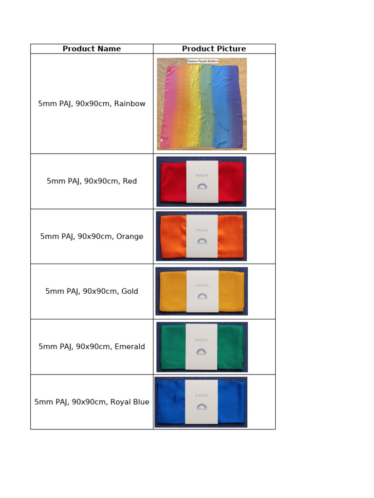 5mm PAJ, 90x90cm, Rainbow - Primary Solids Spec Sheet | PDF | Artistic ...