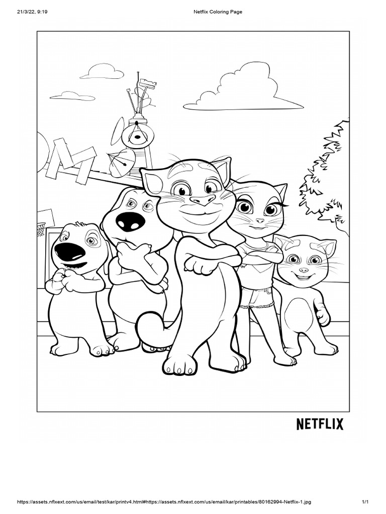 Netflix Coloring Page Tom Cat and Friends 2 | PDF