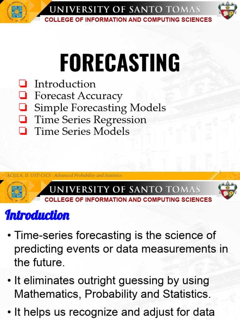 Week 15-16. Forecasting | PDF | Forecasting | Dependent And Independent Variables