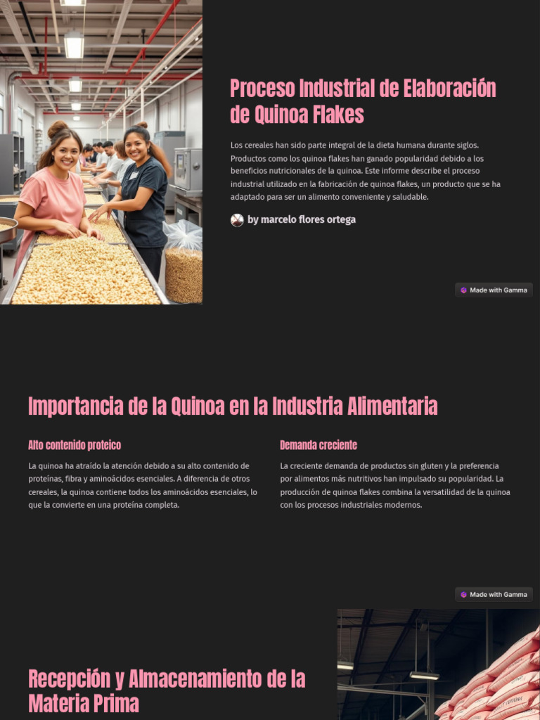 Proceso de Envasado de Quinoa Flakes | PDF | Quinua | Alimentos