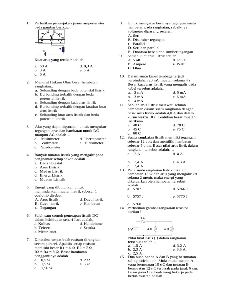 Soal Fisika Xii Ganjil 2024 | PDF