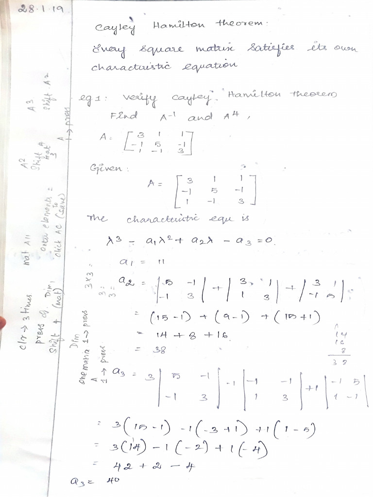 Cayley Hamilton | PDF