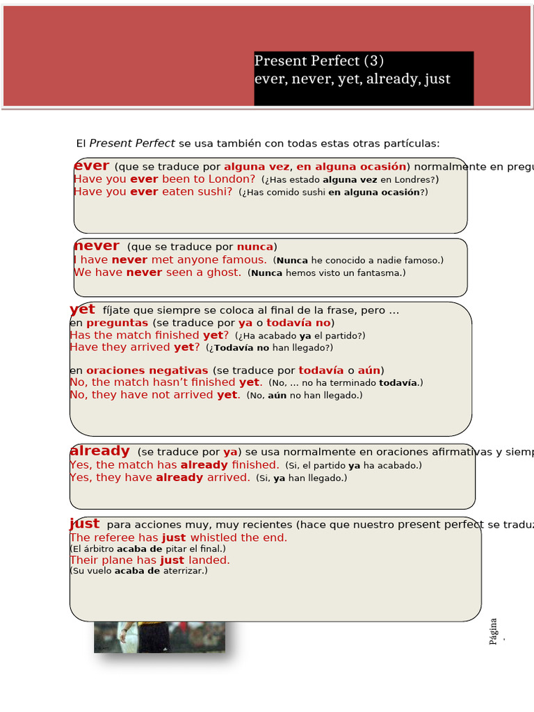PRESENT PERFECT (Grammar Adverbs) | PDF