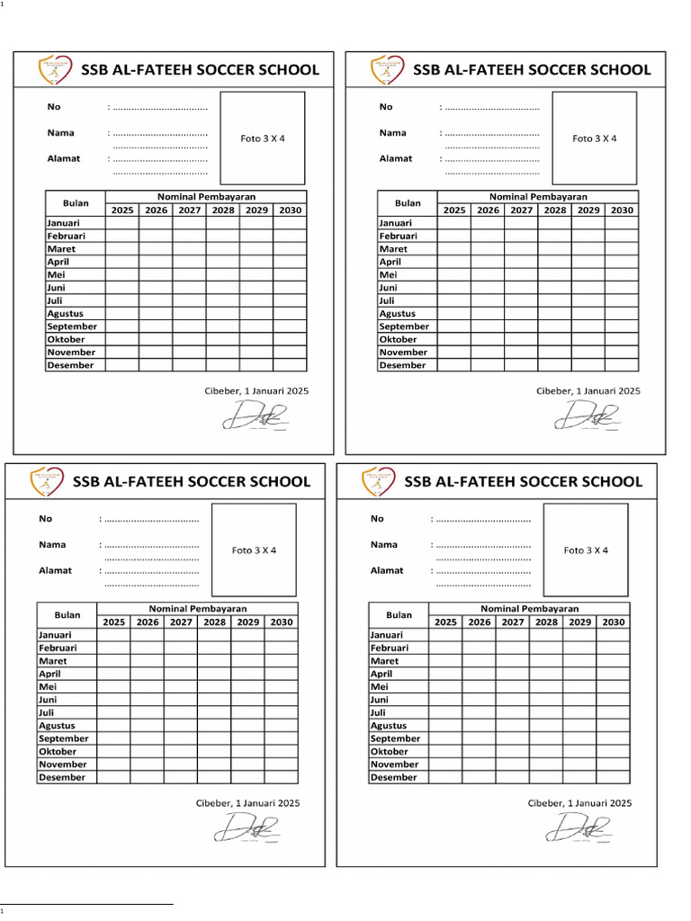 Kartu Pembayaran SSB | PDF
