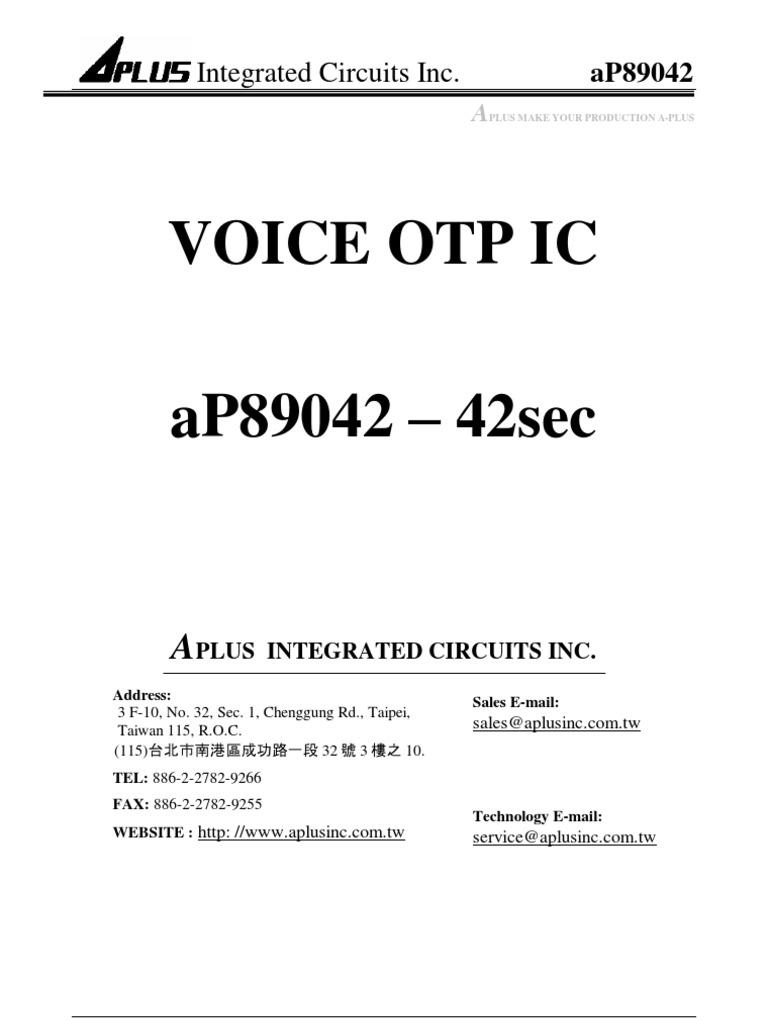 Ap89042 Voice | PDF | Input/Output | Digital To Analog Converter