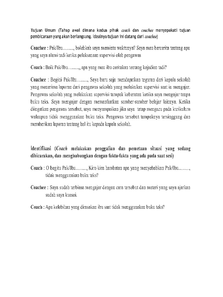 Contoh Coaching Modul 2.3 | PDF