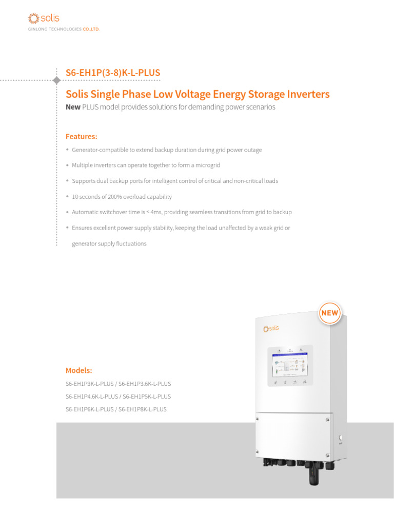 Datasheet - Solis Hybrid 8kW | PDF | Power Inverter | Electronics