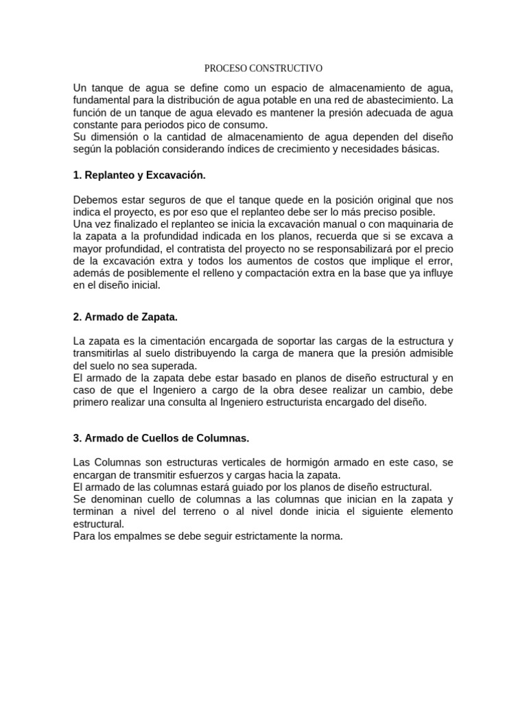 Proceso Constructivo | PDF | Hormigón | Materiales de construcción