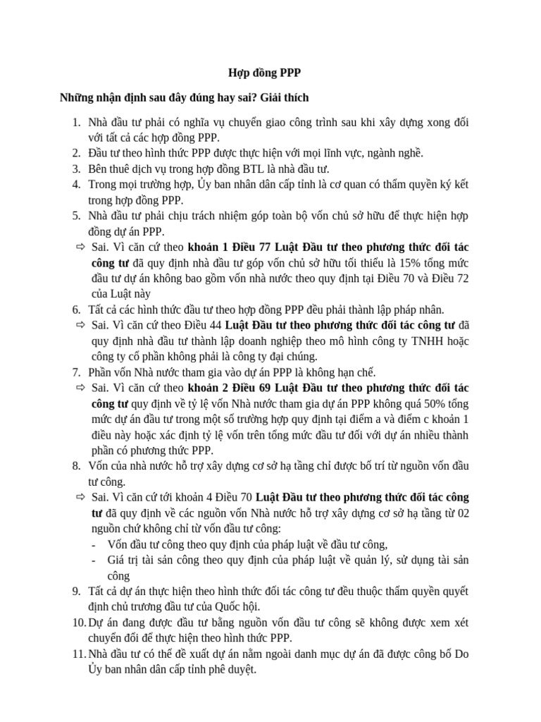 Hợp Đồng PPP 1-Nhan Dinh Dung Sai | PDF