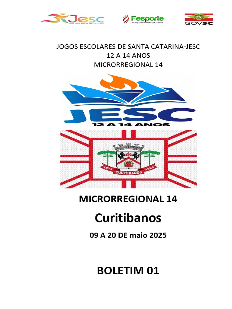 JESC 2025: Programação Microrregional 14 | PDF