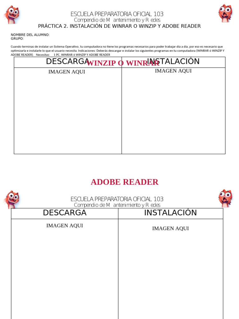 Práctica 2 Winrar y Adobe | PDF