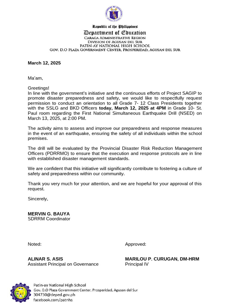 NSED - Class President Orientations | PDF