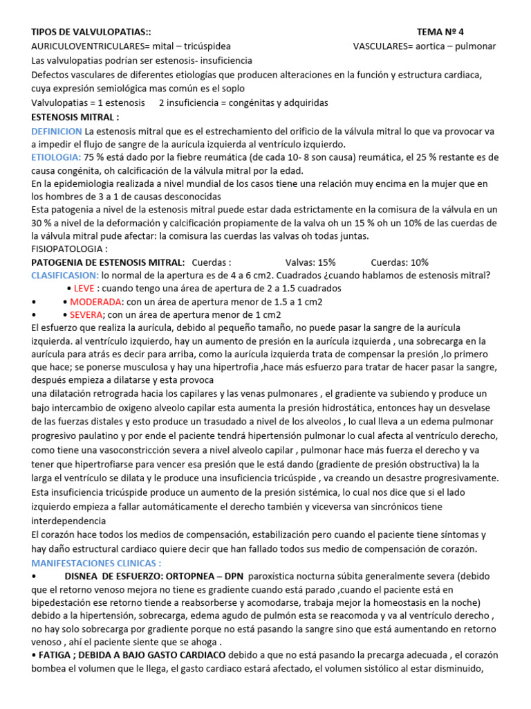 Definicion Etiologia:: Leve Moderada Severa | PDF | Insuficiencia ...