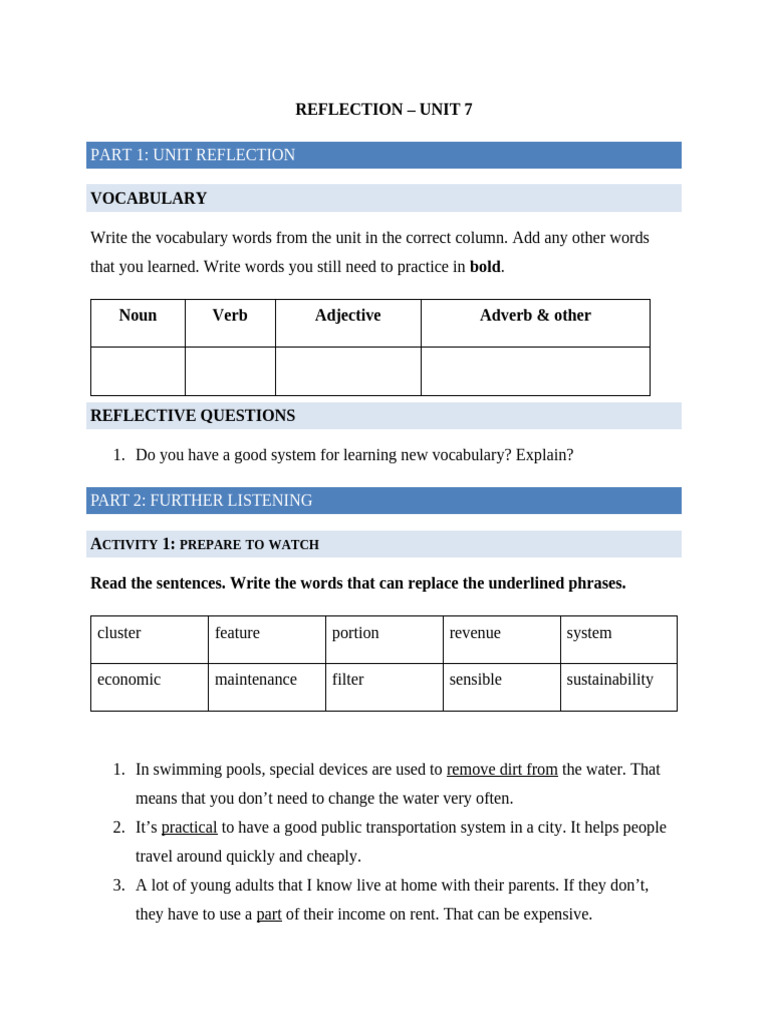 397d1144919t159l2 Reflection Lesson7 | PDF | Cost Of Living | Adverb