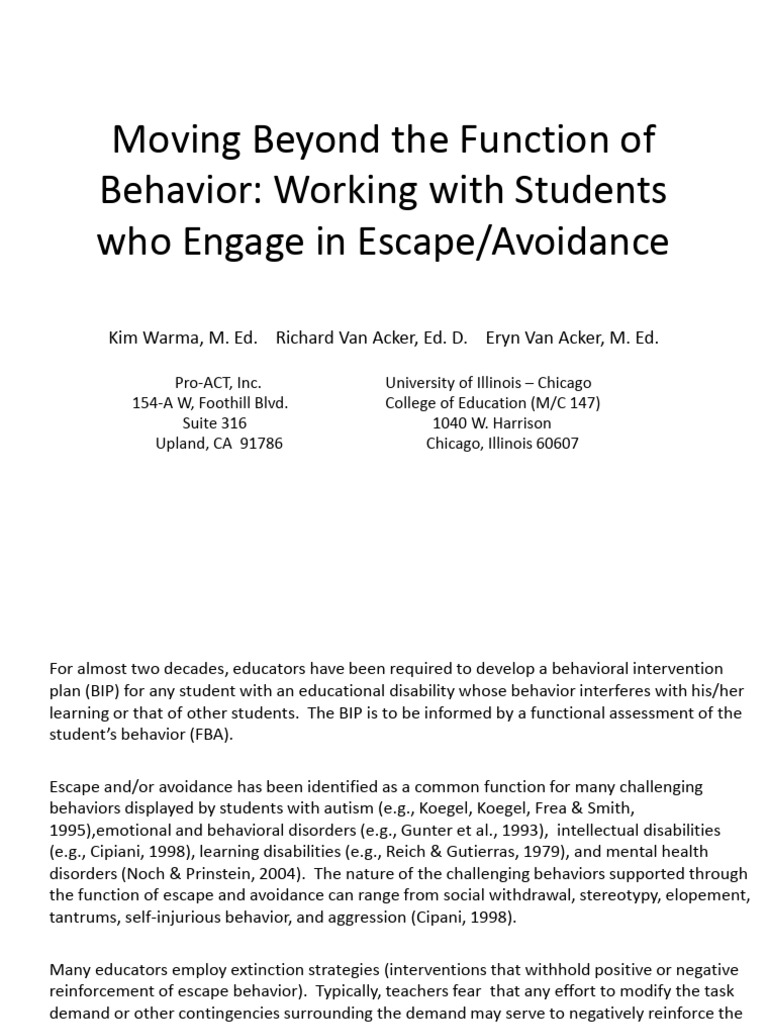 Escape and Avoidance Study | PDF | Reinforcement | Behaviorism
