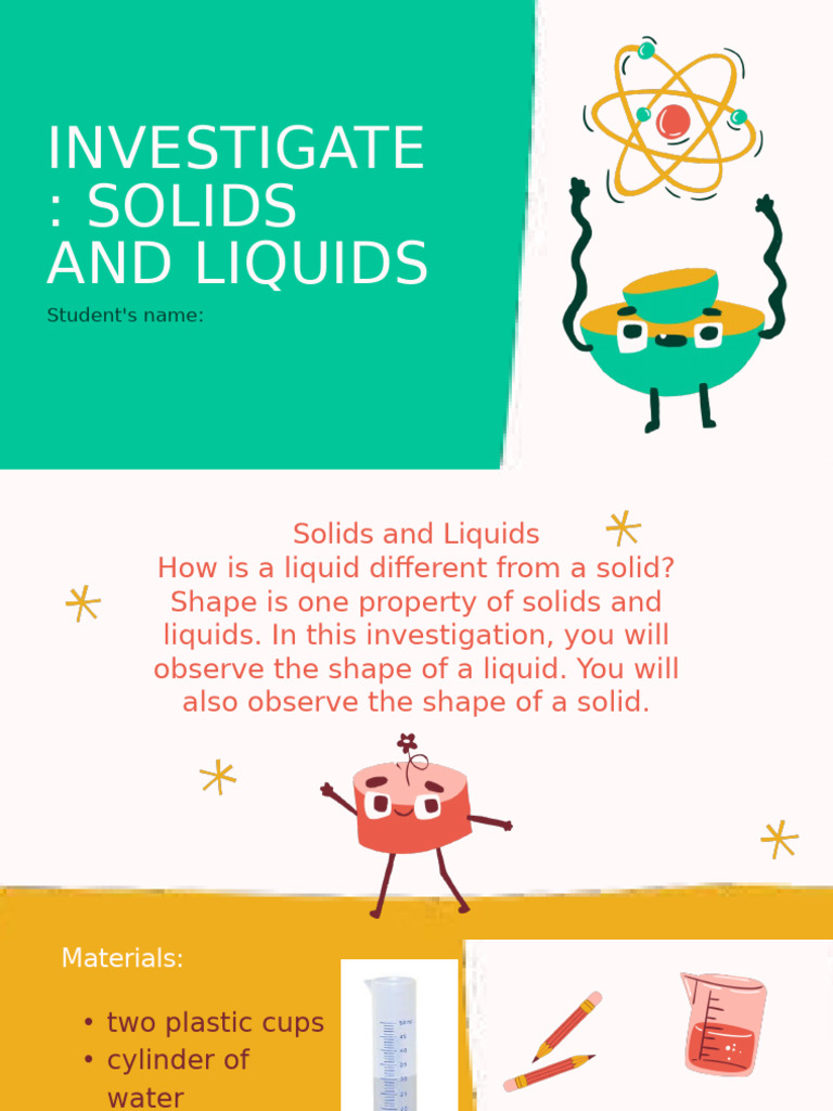 Investigate Solids and Liquids | PDF