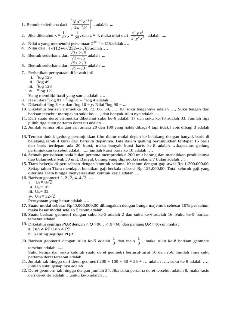 latihan ASAS kelas 10 | PDF