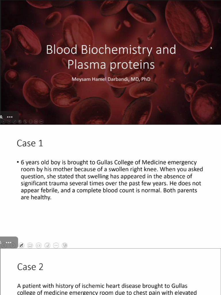 Blood Biochemistry and Plasma Proteins | PDF