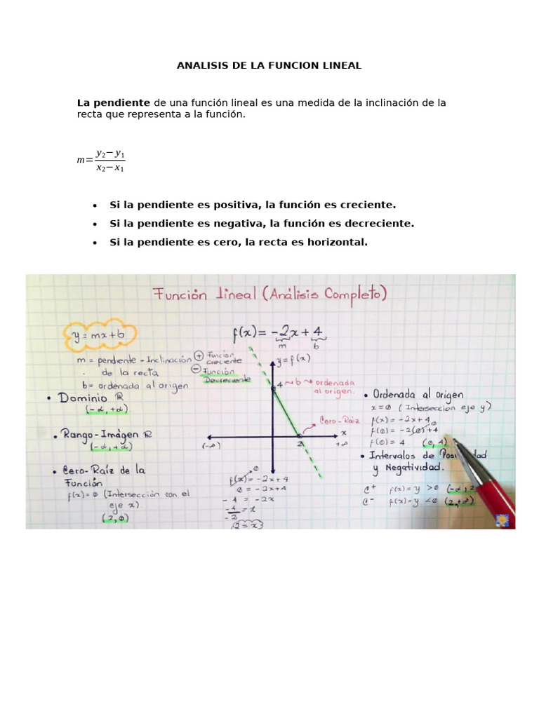 Análisis de la Función Lineal | PDF