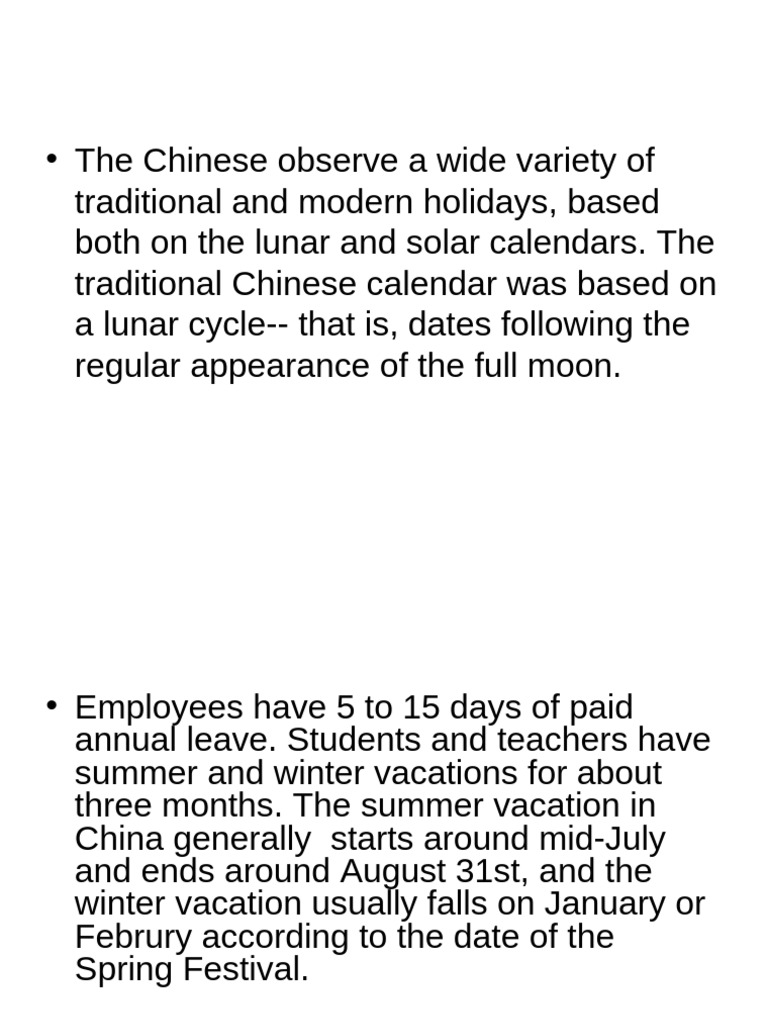 Overview of Chinese Traditional Holidays | PDF | Holidays