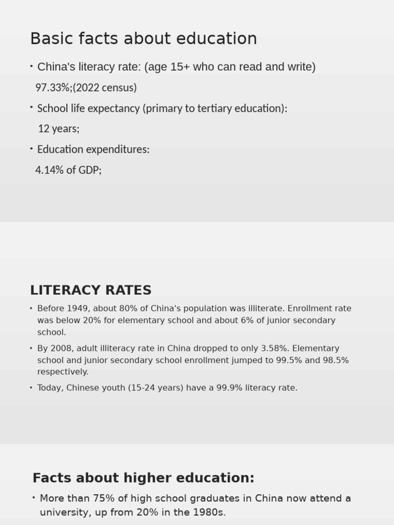 Basic Facts About Education | PDF | Literacy | Programme For ...
