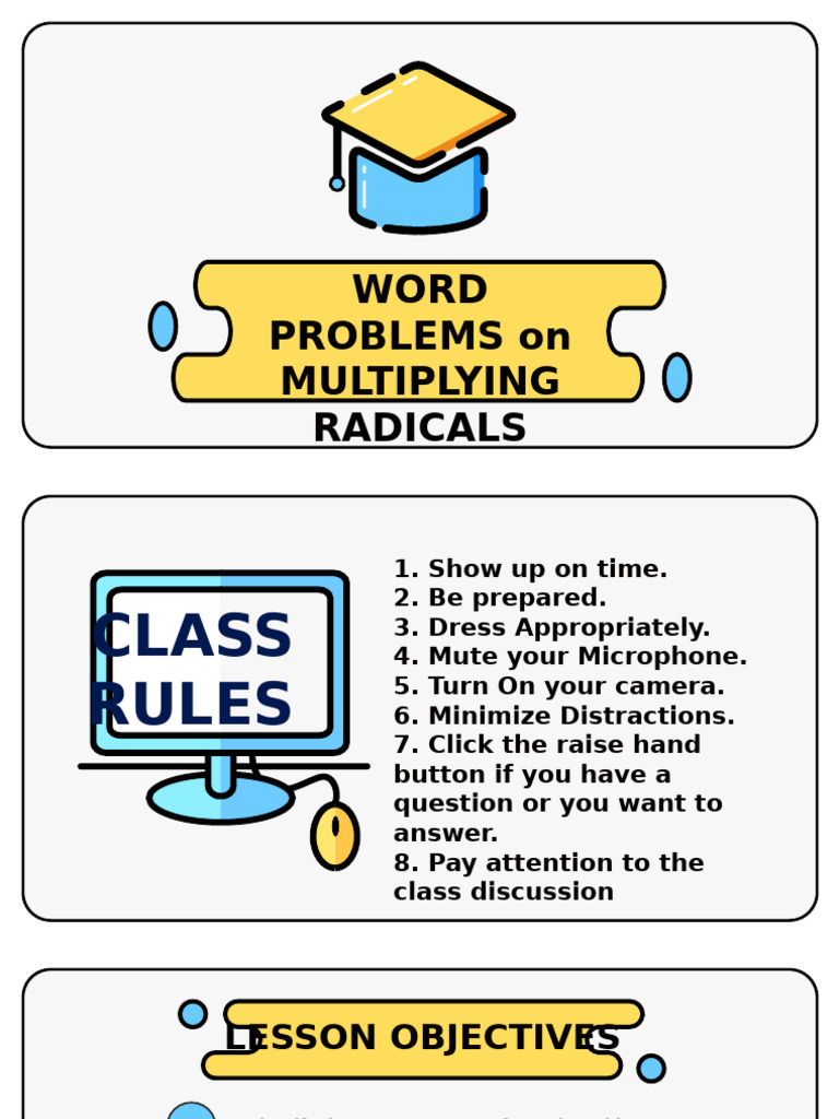 Word Problems on Multiplying Radicals | PDF