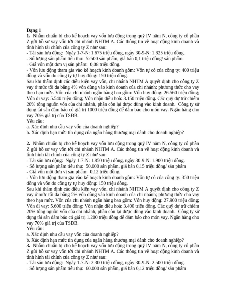 Dạng BT_NHTM | PDF